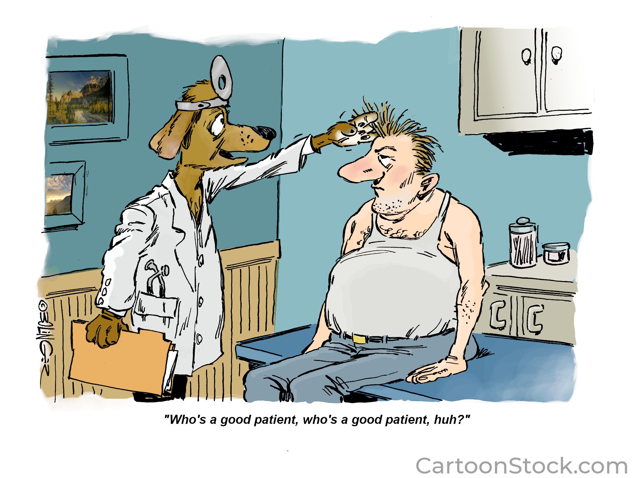 Tevreden Patiënt Cartoon